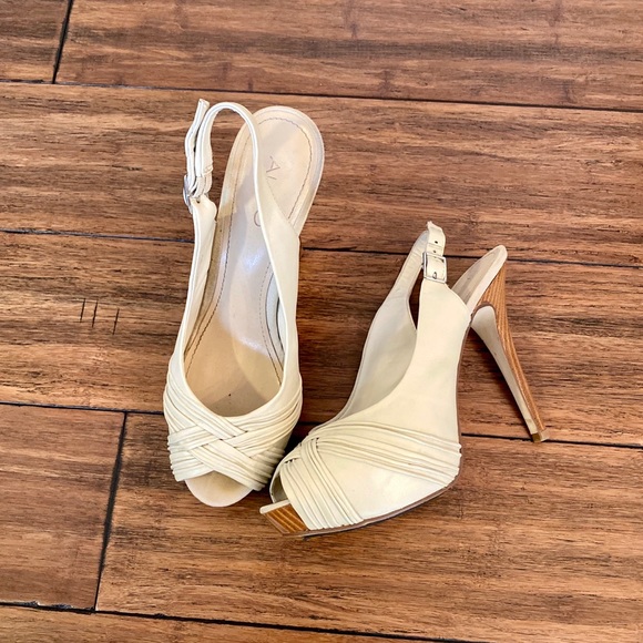 Aldo | Shoes | Hp X2 Cream Aldo Peep Toe Sling Back Sz 39 | Poshmark